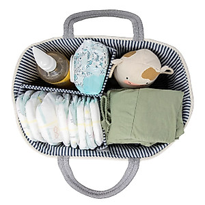 AMP Baby Diaper Caddy Organizer - Changing Table Diaper Organizer - Portable Rope Nursery Storage Bin for Boys and Girls - Diaper Storage Basket for Changing Table & Car Basket