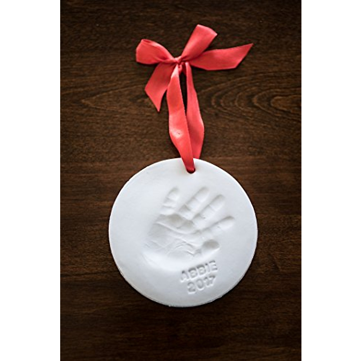 Baby Ornament Keepsake Kit (Newborn Bundle) 2 EASELS, 4 Ribbons & Letters! Baby Handprint Kit and Footprint Kit, Clay Casting Kit for Baby Shower Gifts, Boys & Girls