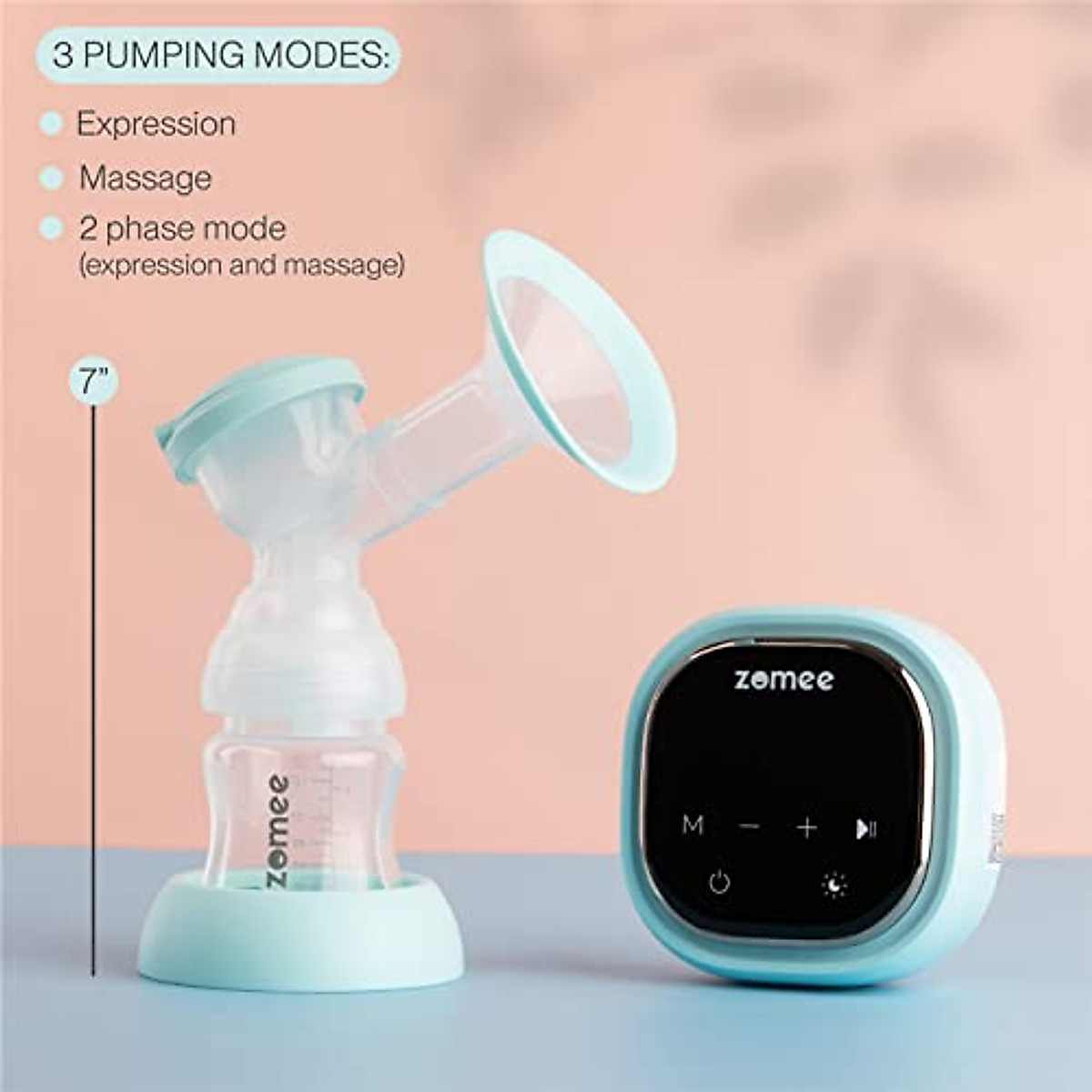 Zomee Z2 Double Electric Breast Pump – with Expression, Massage, and 2-Phase Modes - Rechargeable and Portable Wearable Breast Pump