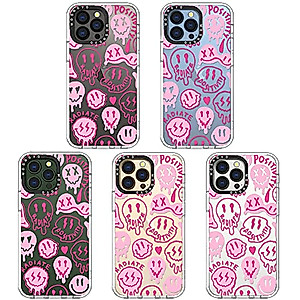 MOSNOVO iPhone 13 Pro Case, Pink Dripping Positivity Radiate Smiles [ Buffertech Impact ] Transparent Shockproof Protective TPU Bumper Clear Phone Case Cover Designed for iPhone 13 Pro 6.1"