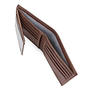 Timberland Men's Leather Passcase Trifold Wallet Hybrid, Cognac (Hundson), One Size