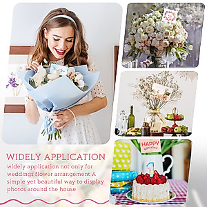 Zonon 30 Pcs Metal Wire Floral Picks Love Floral Place Card Holder Gold Table Number Picture Holder Clips Menu Note Memo Holder for Wedding Birthday Party, 13 Inch(Coil Style)