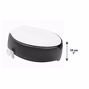 KMINA - Toilet Seat Risers for Seniors 4 inch, Soft Raised Toilet Seat with Lid, Handicap Toilet Seat Riser, Soft Elevated Toilet Seat for Elderly, Black High Toilet Seat for Seniors