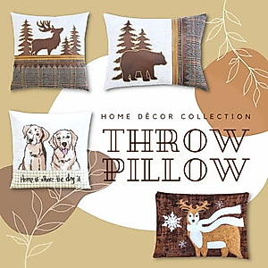 Comfy Hour Joyful Holiday Collection Snowman Wearing Scarf, Accent and Throw Pillow, Winter Christmas Snow Flake with Soft Fur Edge, Decorative Cushion, 13"x13", Polyester