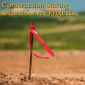 GUFJUCH Flourescent Flagging Tape, Non-Adhesive Plastic Ribbon Neon Marking Roll, for Tree Marking, Hunting Trail Tape, Boundaries and Hazardous Areas Marking, 4 Colors 0.78'' X 200'