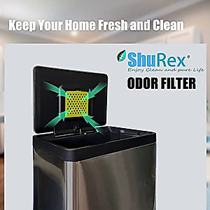 Trash Can Odor Absorbing Filter Refills for EKO Garbage Cans, Activated Charcoal Deodorizer Compatible with EKO Step and Motion Sensor Touchless Trash Cans with Built-in Filter Compartment (Pack of 6)