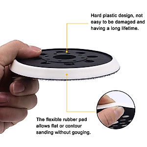 NYTiger 5 inch 8 Hole Hook & Loop Replacement Sander Backing Pad for Bosch RS035 and RS034 Compatible with Bosch ROS20VS, ROS20VSC, ROS20VSK, ROS20, ROS10