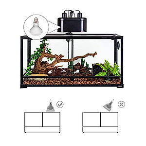 WACOOL UVA UVB Sunlamp Reptile Heat Lamp 100W Reptile Fixture Deep Dome Dual Lamp Fixture