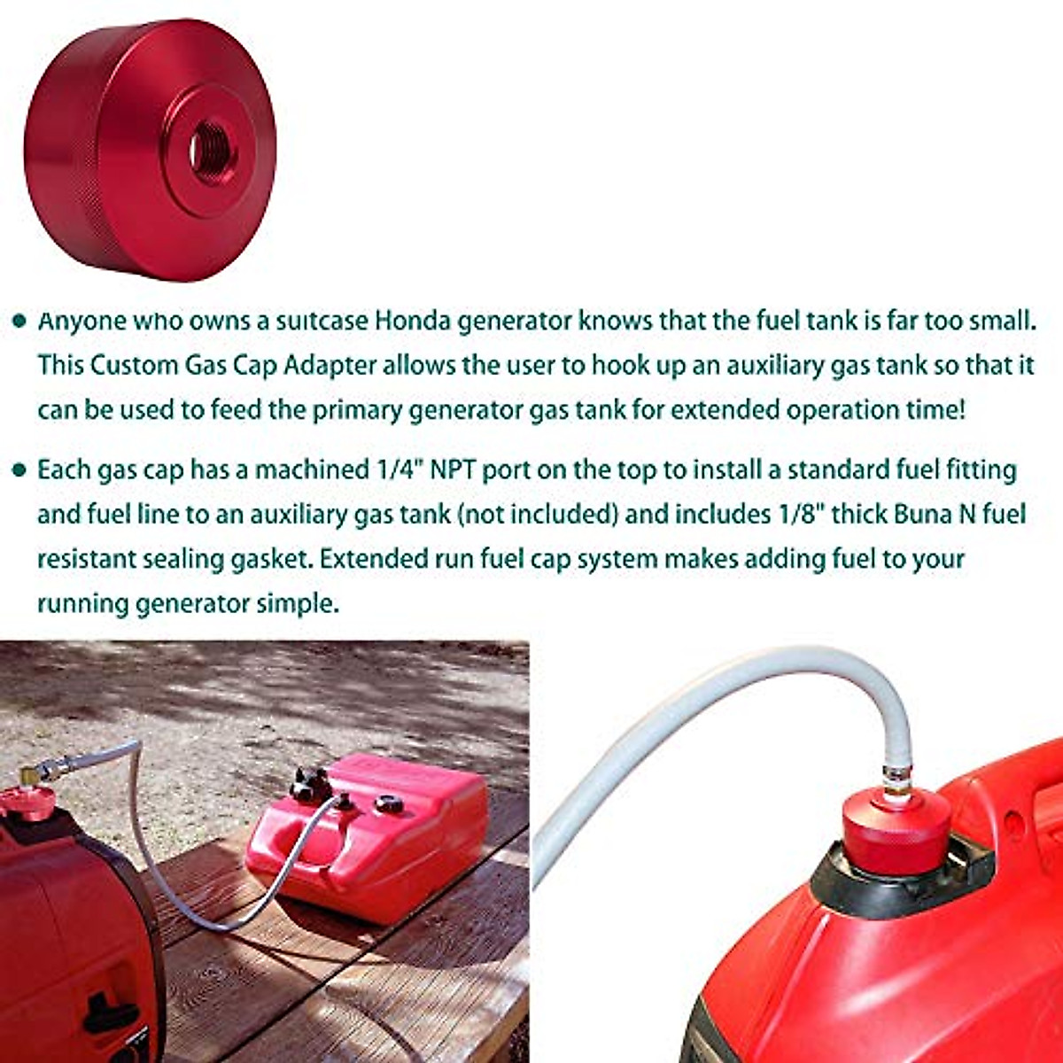 EnRand Magnetic Dipstick Oil Dip Stick & Mess Free Oil Change Funnel & Extended Run Gas Cap Compatible to Honda EU2200i Generator