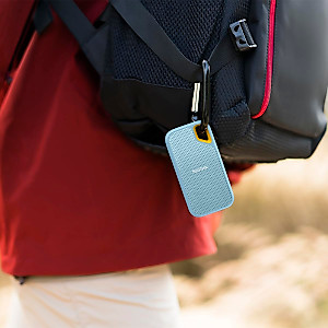 SanDisk 2TB Extreme Portable SSD - Up to 1050MB/s, USB-C, USB 3.2 Gen 2, IP65 Water and dust Resistance, Updated Firmware, Sky Blue - External Solid State Drive - SDSSDE61-2T00-G25B