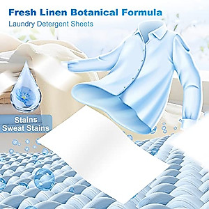 LANSIRY Laundry Detergent Sheets - 80 Loads Fresh Scent Washing Detergent Strips, Compact Lightweight Liquidless Laundry Supplies Eco-Friendly No Waste Portable Soap Sheets for Save Space Travel