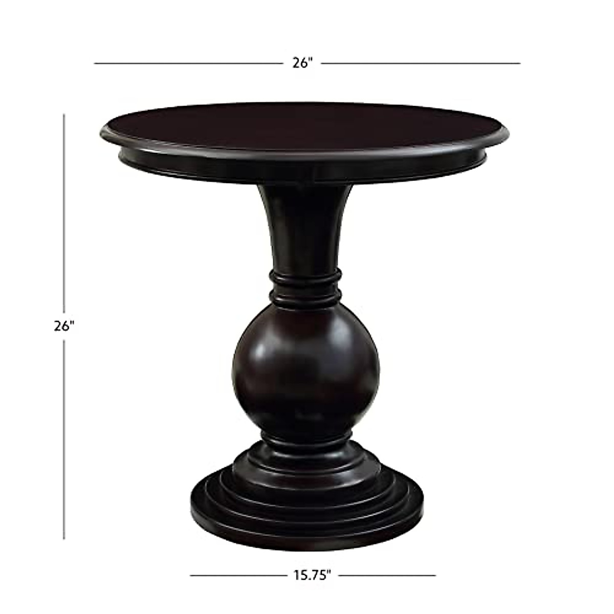 Powell 809-350 Espresso Round Accent Table 26"L x 26"W x 26"H