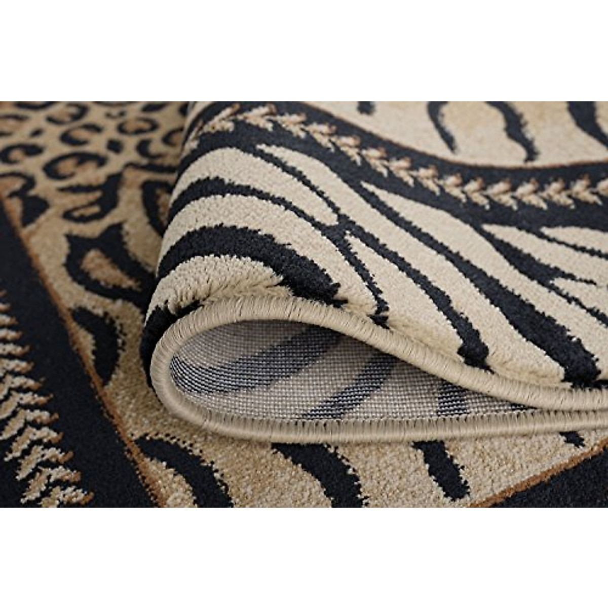 Savannah Contemporary Animal Beige Rectangle Area Rug, 8' x 10'