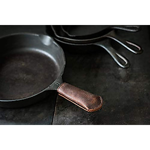 Leather Cast Iron Skillet Pan Handle Cover - Made In USA (Standard 4.5")
