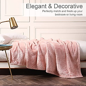 Whale Flotilla Breathable Fleece Throw Blanket for Couch Sofa(50x70 Inch), Super Soft Fuzzy Blankets for All Season, Lightweight and Fluffy, Pink