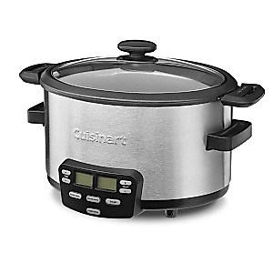 Cuisinart MSC-400 3-In-1 Cook Central 4-Quart Multi-Cooker: Slow Cooker, Brown/Saute, Steamer (Renewed)