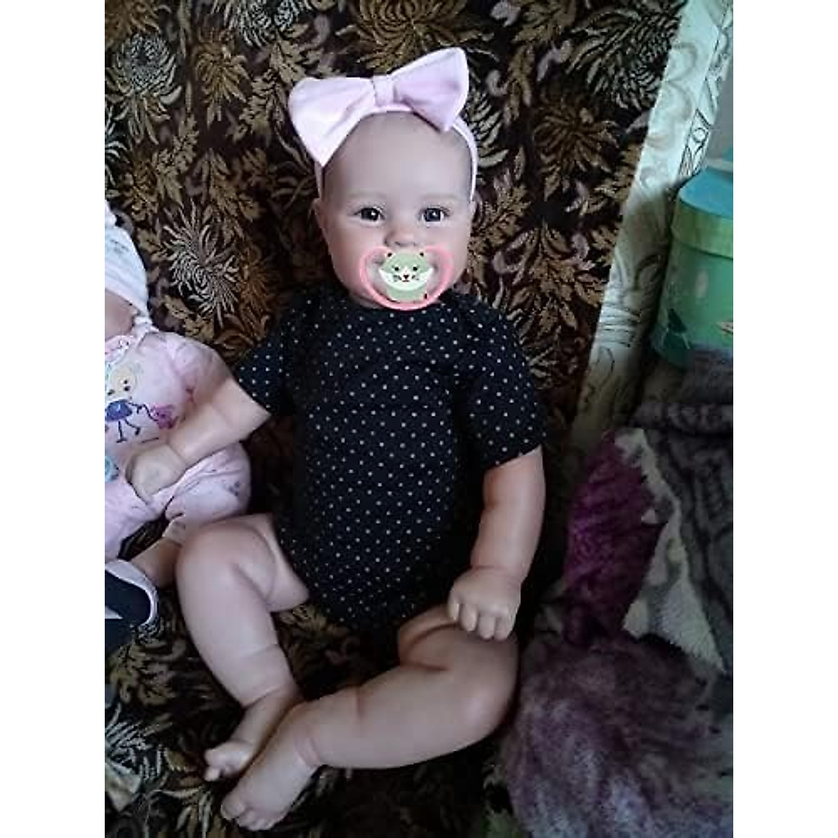 Pinky Reborn 50cm Reborn Baby Doll 20inch Newborn Toddler Real Soft Touch Ma with Hand-Drawing Hair Handmade Doll