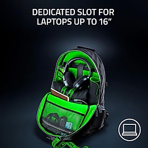 Razer Rogue v3 16" Gaming Laptop Backpack: Travel Carry On Computer Bag - Tear and Water Resistant - Mesh Side Pocket - Fits 16 inch Notebook - Chromatic