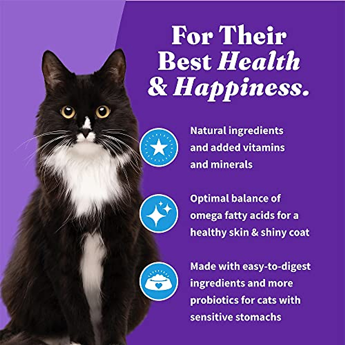 Halo Holistic Cat Food Dry, Wild-caught Whitefish Recipe for Sensitive Stomach Support, Complete Digestive Health, Dry Cat Food Bag, Sensitive Stomach Formula, 6-lb Bag