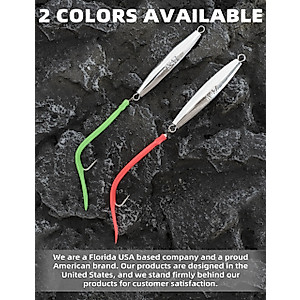 BLUEWING Diamond Jigs Fishing Saltwater Lure with Split Tube Tail and Stainless Steel Hook, 3oz, Red, 1pc