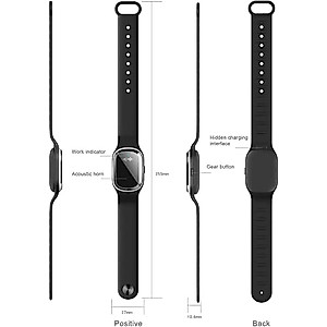 Mosquito Repellent Bracelet Outdoor, Ultrasonic Insect Wristband Watch USB Charging Portable Repeller Electronic Bracelet Highly Effective Anti Mosquito Baby Kids Adults