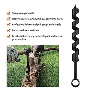 Yoursme 1” x 12” Scotch Eye Wood Auger Drill Bit - Hand Auger for Bushcraft Backpack and Camping - Addition Tool to Survival and Camping Gear Packs