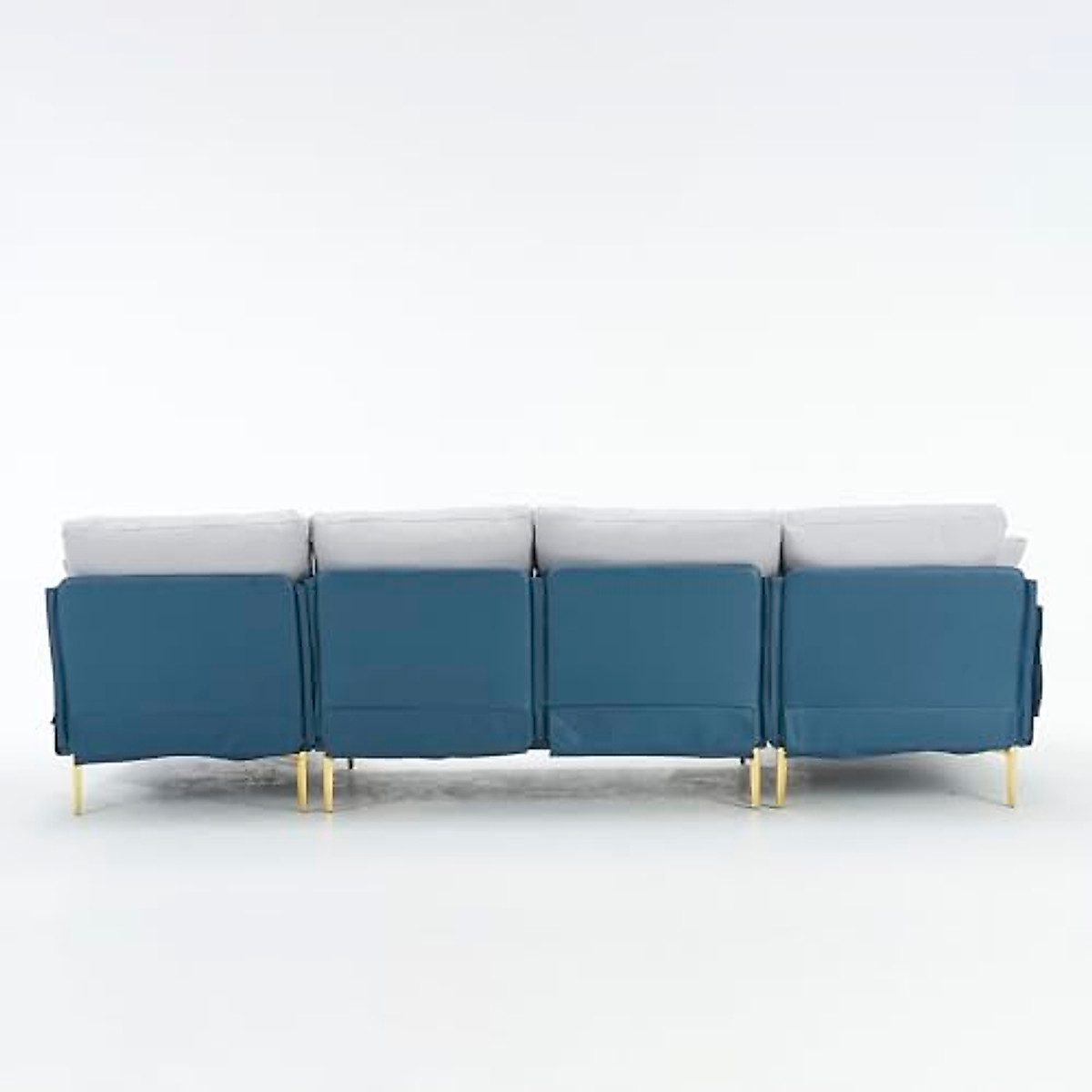 HANLIVES 108.5 Inch 4-Seat Sofa Couch,Modern Fabric U Shaped Living Room Furniture Set with 4 Throw Pillows,Upholstered 4 Seater Sectional Sleeper Sofa with Thicken Foam for Bedroom Office Apartment