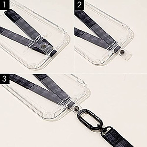 highloop Universal Cell Phone shoulder Crossbody Lanyard Set(Lanyard+Finger Strap+phone tether tap) Adjustable Neck Strap Phone Tether Compatible with Full Coverage Case (Paisley Lavender)