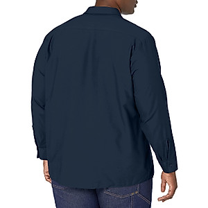 Red Kap Men's Industrial Work Shirt, Regular Fit, Long Sleeve, Navy, X-Large