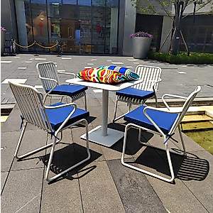 LFNOONE Kitchen Chair Cushions Set of 4 Garden Patio Seat Cushions 16"X16"X2"Square Patio Chair Pads,Zipper Design,High-Density Sponge Filling,for Outdoor Chair/Dining Chair/Patio seat Cushions/Blue…