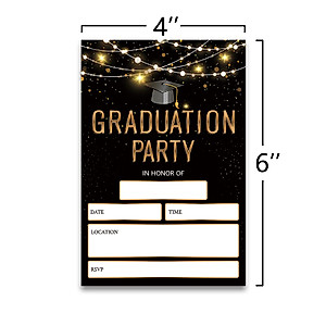 FujLoy 20 Cards with Envelopes, graduation party invitations 2024, 2024 College, High School, University Grad Celebration.（008）