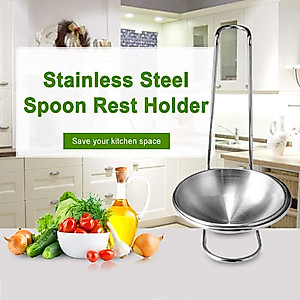 Spoon Rest Holder Stainless Steel Vertical Saving Soup Ladles Holders or Hotpot Restaurant, Buffet, Fast Food Restaurant Kitchen Decor Tool 2Pack (Spoon Rest)