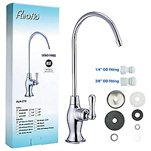 Puroflo Chrome Reverse Osmosis Faucet, NSF Certified Lead-Free Drinking Water Faucet for Under Sink Water Filtration System and RO System, Non-Air Gap Chrome RO Faucet, Filtered Water Faucet FLR-575CP