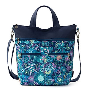 Sakroots Womens Eco-twill Berkeley Convertible Tote in REPREVE Eco Twill, Royal Blue Seascape, One Size US
