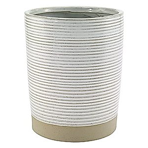 Avanti Linens - Wastebasket, Decorative Trash Can, Ribbed Style Home Decor (Drift Collection)
