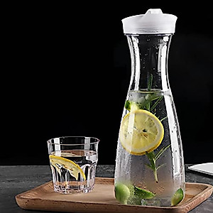 Carafes Pitchers With Lid,Clear Plastic Water Pitcher Or Beverage Drink Dispenser Jug For Cold Brew,Juice,Iced Tea, Coffee,Mimosa Bar（20 oz)