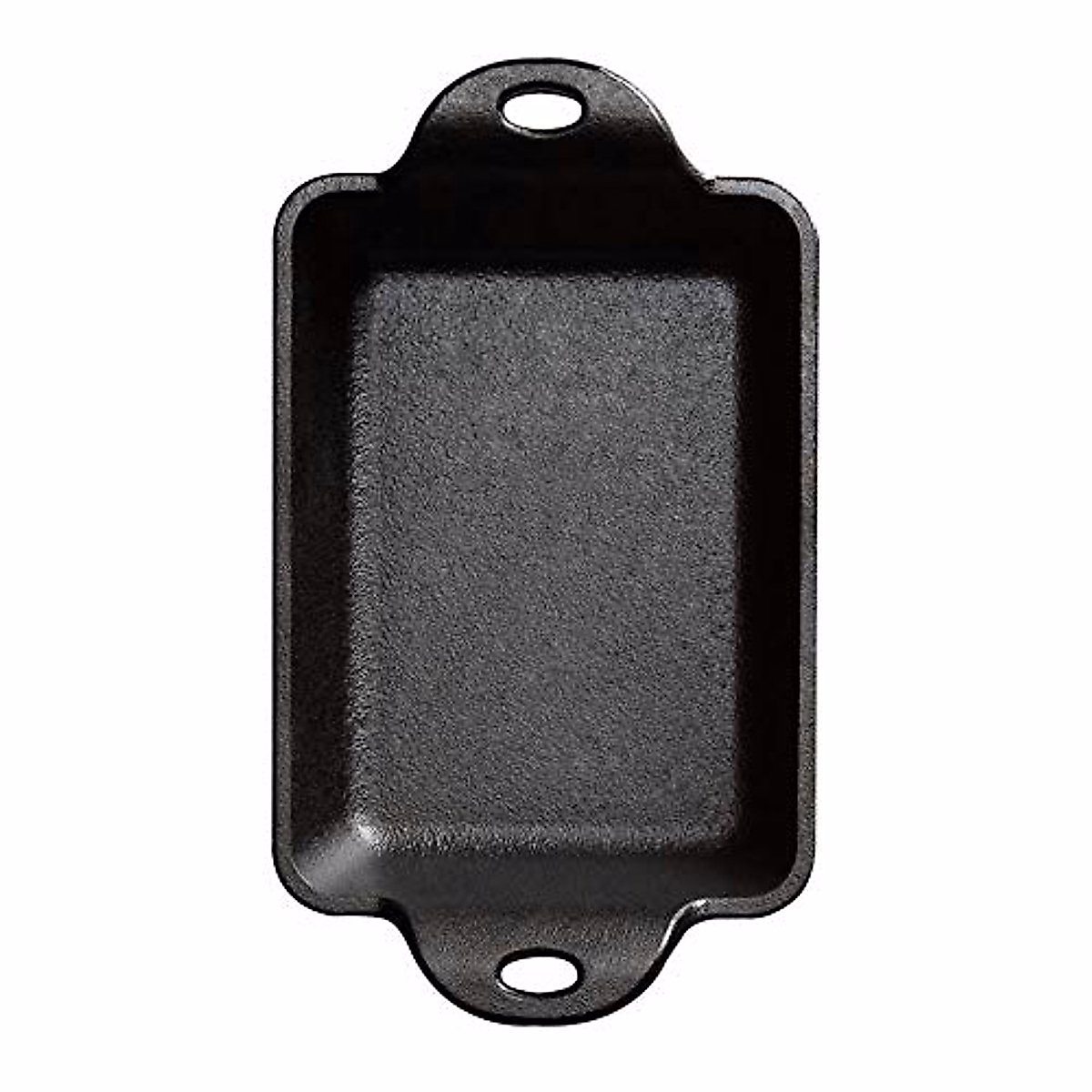 Lodge Heat Enhanced and Seasoned Cast Iron Rectangular Mini Server, 10-Ounce, Black