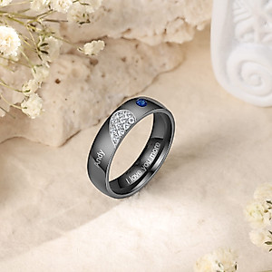 Luxladis Personalized Couples Rings Set for Him and Her Promise Rings for Couples Free Engraving Custom Name Stainless Steel Engagement Rings for Couples Valentines Day (Heart Couple ring)