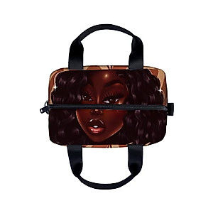 yalinan African Girl Lunch Bag African American Resuable Portable Lunch Box Insulated Cooler Bag for Teen Girls Women Work Picnic School, Gift for Daughter Granddaughter