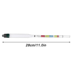 BORDSTRACT Hydrometer Alcohol 0-200 Proof Hydrometer Alcohol, Triple Scale Hydrometer for Home Brew Beer, Wine, Mead and Kombucha