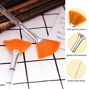 15 Pieces Fan Brushes Soft Facial Applicator Brushes Acid Applicator Brush Cosmetic Makeup Skincare Tools for Mud Cream