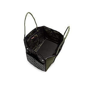 Haute Shore - Greyson Avenue Neoprene Tote Bag w/Zipper Wristlet Inside, Army W/Black & Red Stripe