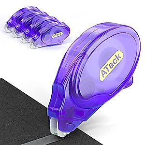ATack Double Sided Tape Adhesive Runner Roller, 0.3-inch by 360-Inch, 4-Pack, Permanent Double-Sided Adhesive Tape Dispenser for Scrapbooking, Card Making and Crafts | Acid-Free and Archival-Safe