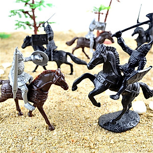28 Pieces Knight & Horses Soldier Toys Army Men Action Figures, 3 Inch