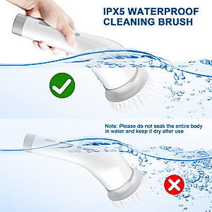 SZFIXEZ Electric Spin Scrubber, Shower Cleaning Brush, 2 Adjustable Speeds Cordless Power Spinning Cleaner Brush with 8 Replaceable Brush Heads for Tile, Tub, Sink, Wall, Bathroom SXT-160