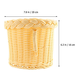 Cabilock Rattan Bread Basket Rattan Food Basket 1pc Bamboo Fruit Stand Candy Child Food Serving Baskets Tabletop Fruit Basket