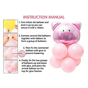 54Pcs Farm Animal Pattern Balloon Decorations Cow Sheep Piglet Yellow Chicken Donkey Farm Animal Print Balloon Farm Theme Birthday Party Baby Shower Supplies Family Photo Booth Courtyard Decoration