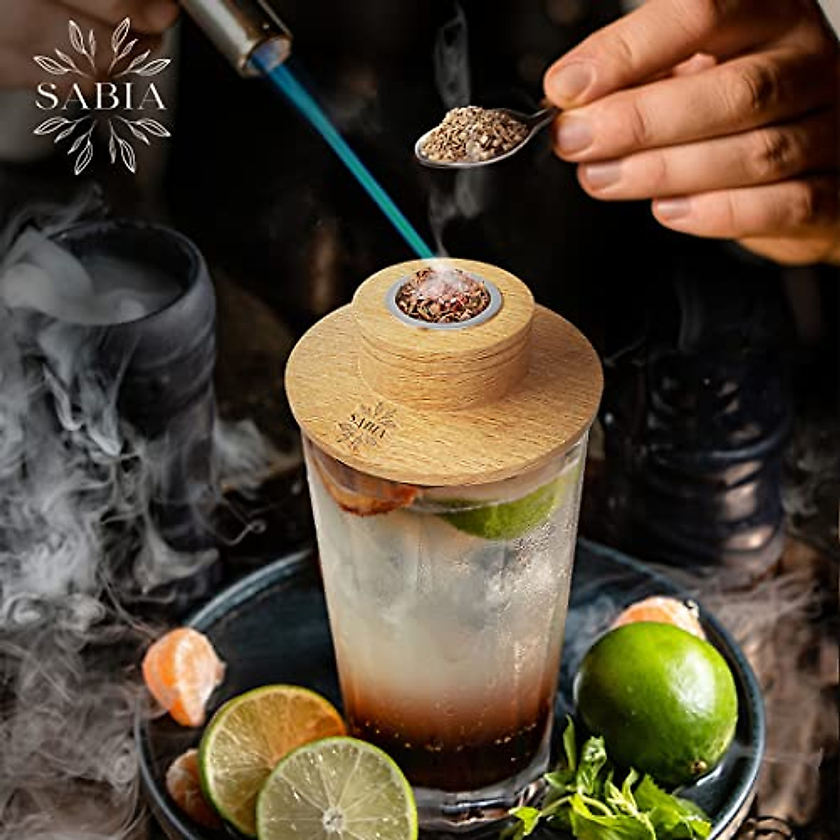 Cocktail Smoker Kit - Old Fashioned Smoker Kit for Cocktails, Whiskey & Bourbon - Whiskey Smoker Kit w/Stone Cubes, Wood Smoker Unit & Chip Flavors - Great Bourbon Smoker Kit Gift for Whiskey Lovers