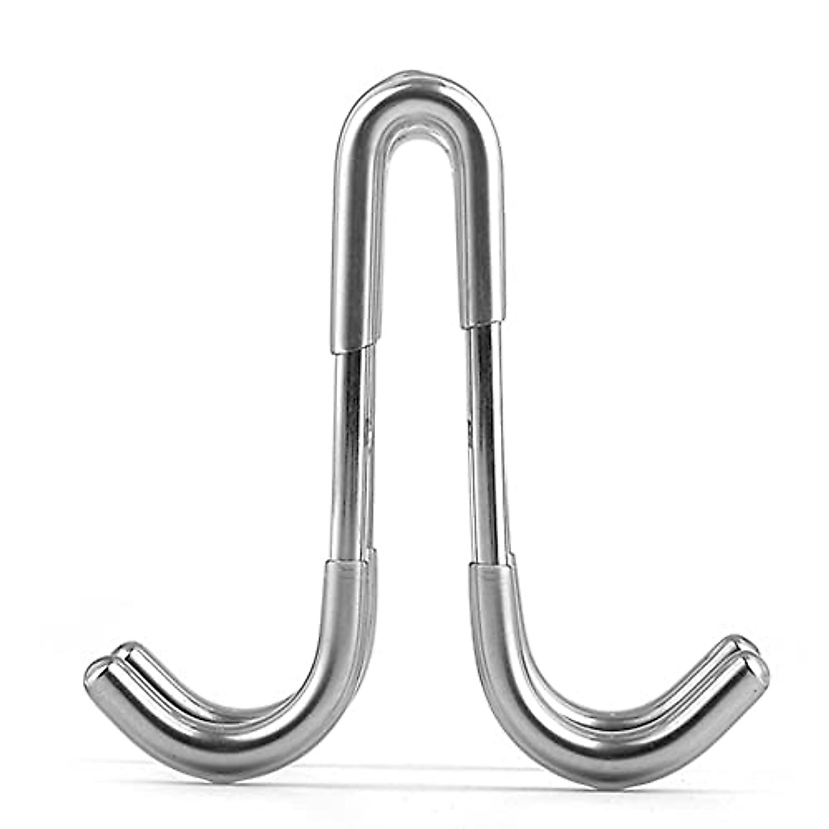 Maxfacilis Shower Door Hooks 2 Packs 304 Stainless Steel, Two Side Bathroom Frameless Door Hooks, for Robe, Towel, Squeegee, Loofah, Bathing Suits, Shaver-Silver（Two Side）