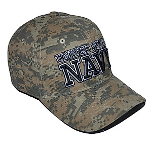 Icon Sports Group US Navy Hat Official Licensed Military Cap, Unisex Embroidered Camo Armed Forces Baseball Cap, One Size